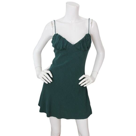 Verge Girl | Dresses | Vrg Grl Dark Green Bias Slip Mini Dress Dark ...